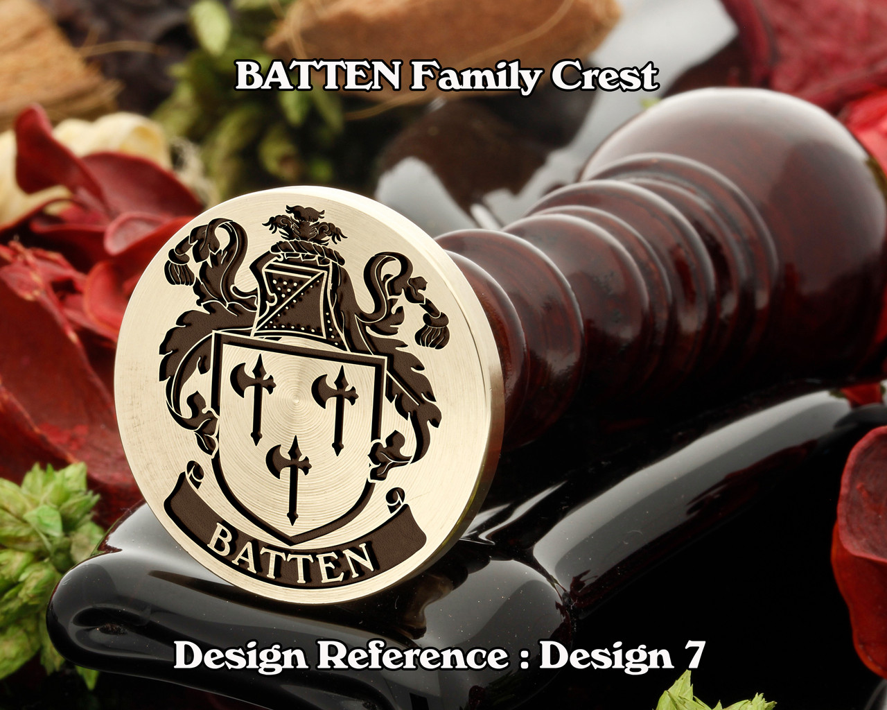 Batten Family Crest Wax Seal Stamp - Custom Wax N Seals