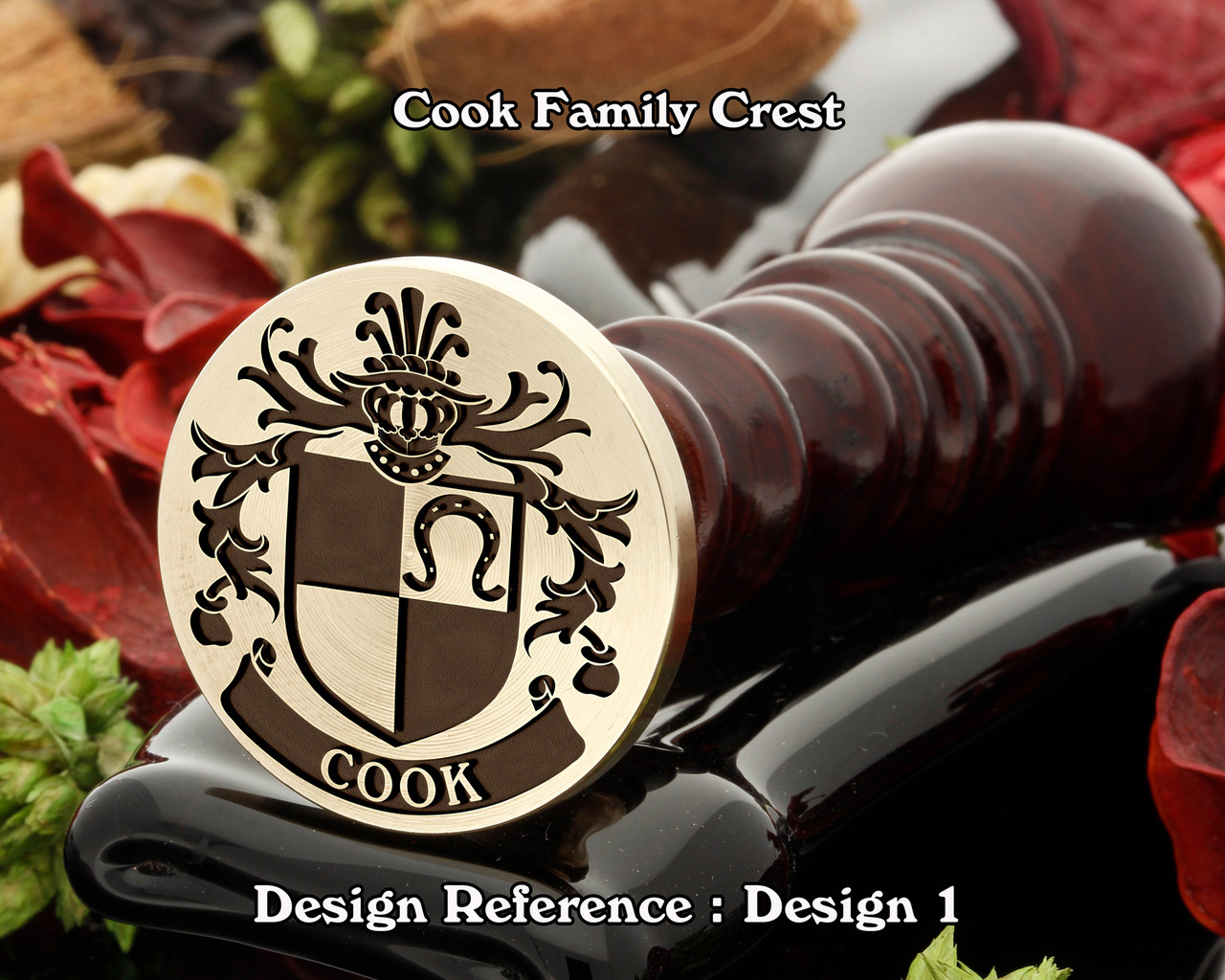 Cook Family Crest Wax Seal Stamp - Custom Wax N Seals