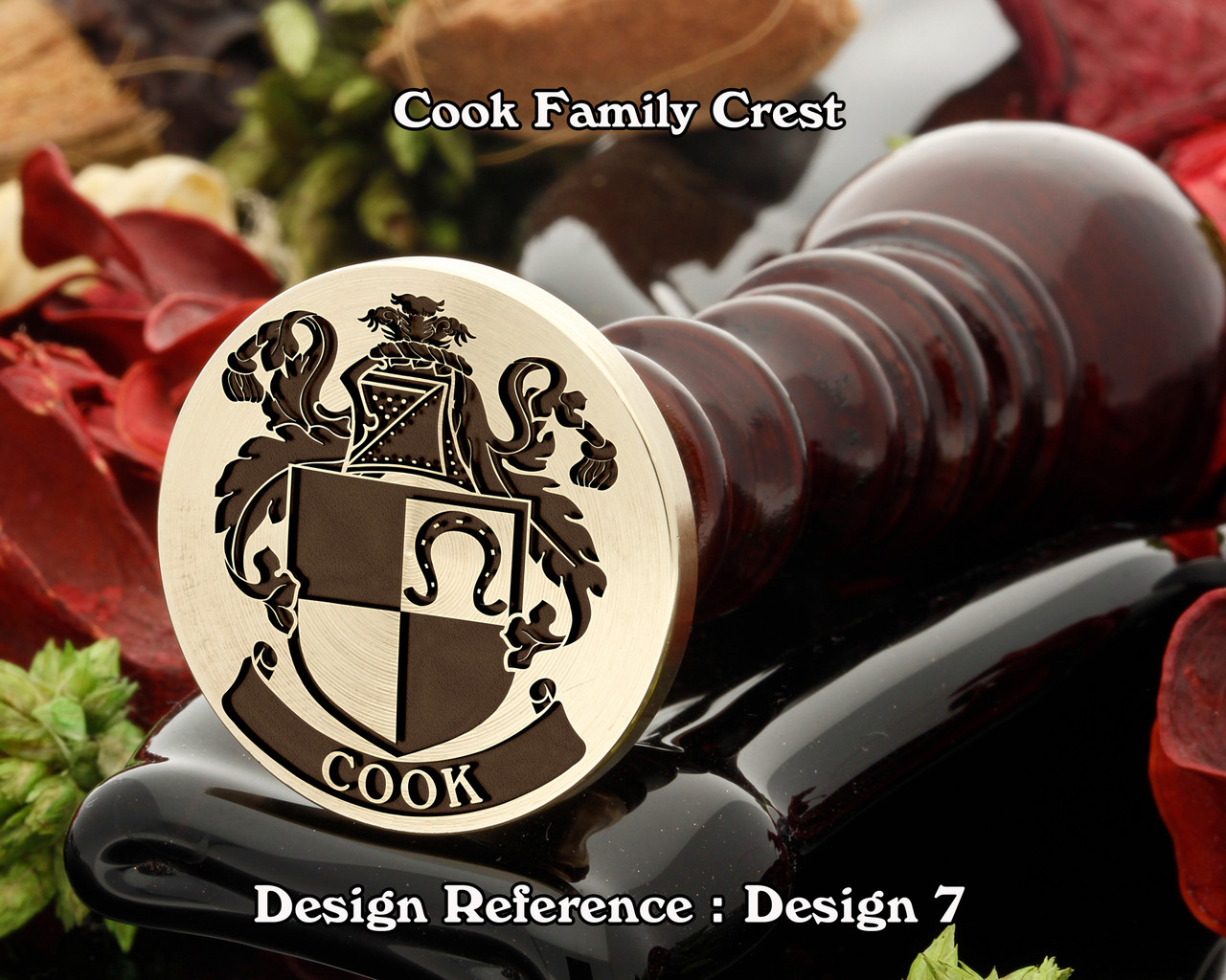 Cook Family Crest Wax Seal Stamp - Custom Wax N Seals