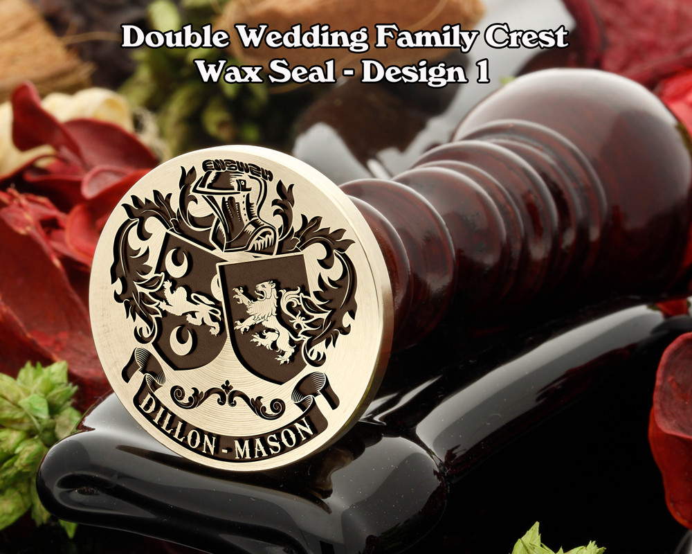Double Family Crest Wedding Wax Seal Stamp