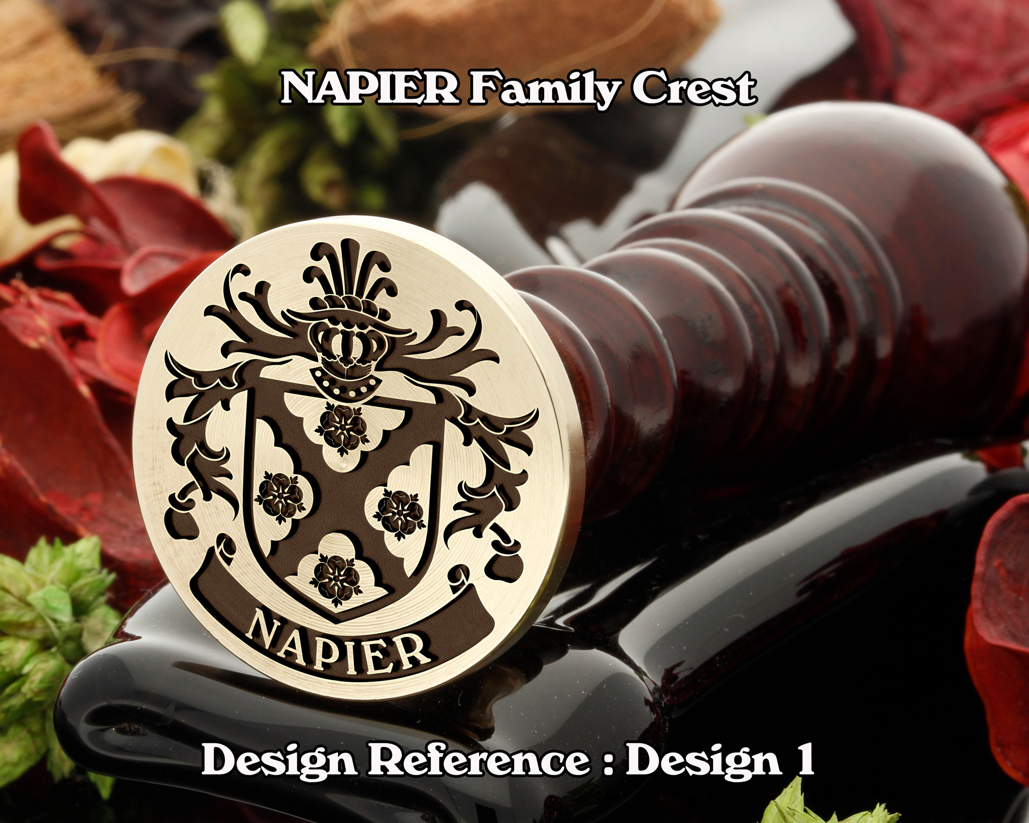 Napier Family Crest Wax Seal Stamp - Custom Wax N Seals
