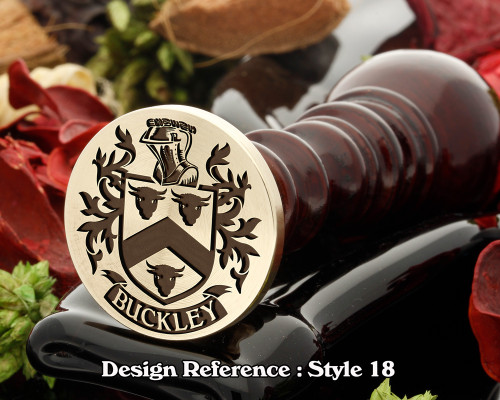 Buckley Family Crest Wax Seal Stamp - Custom Wax N Seals