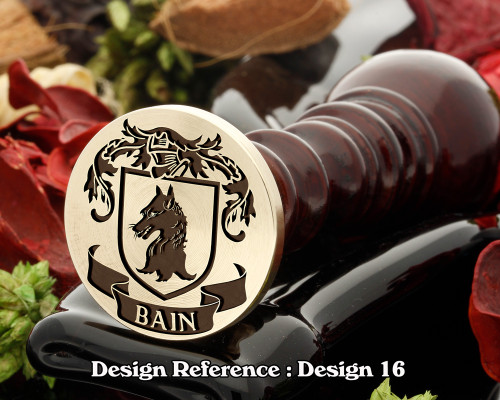 Bain Family Crest Wax Seal Stamp - Custom Wax N Seals