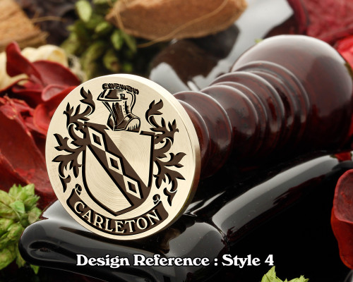 Carleton Family Crest Wax Seal Stamp - Custom Wax N Seals