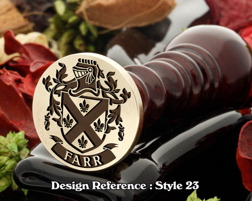 Farr Family Crest Wax Seal Stamp - Custom Wax N Seals
