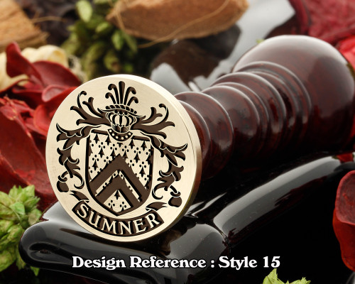 Sumner Family Crest Wax Seal Stamp - Custom Wax N Seals