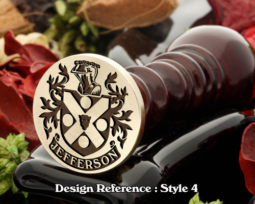Jefferson Family Crest Wax Seal Stamp - Custom Wax N Seals