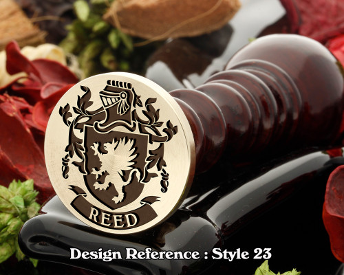 Reed Family Crest Wax Seal Stamp - Custom Wax N Seals