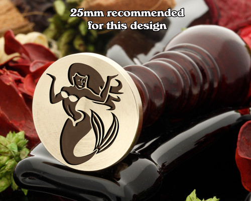 Mermaid With Shells Wax Seal Stamp - Custom Wax N Seals