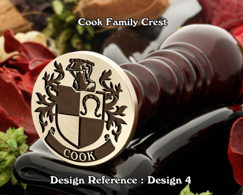 Cook Family Crest Wax Seal Stamp - Custom Wax N Seals