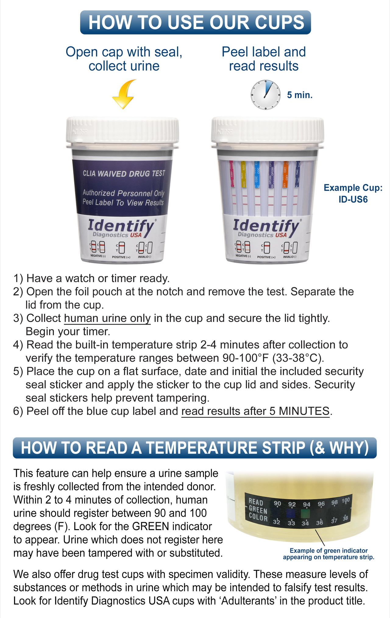 Identify Diagnostics Usa 14 Panel Drug Test Cup With Bup And 6