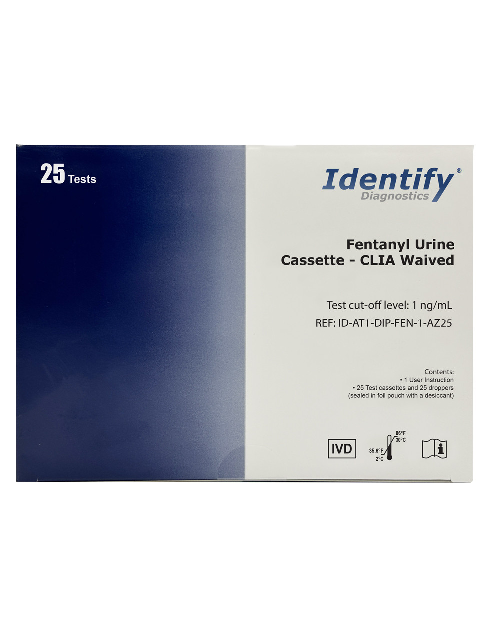 1 Panel Fen Fentanyl Drug Test Cassette Identify Diagnostics Clia Waived