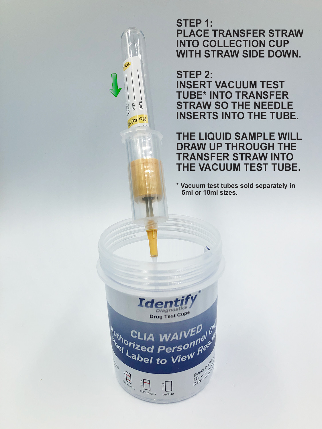 Vacuum Urine Transfer Straws | Identify Diagnostics