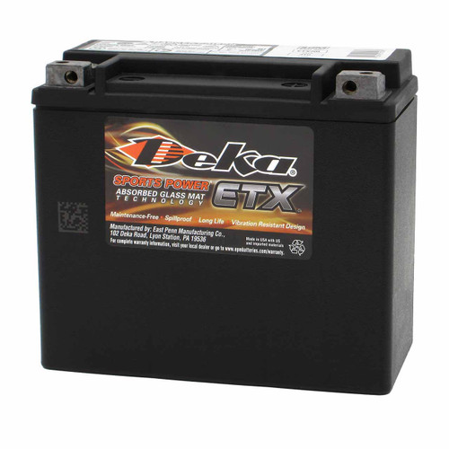 Deka ETX20L AGM Powersport Battery – Replaces YTX20L-BS & YTX20HL-BS