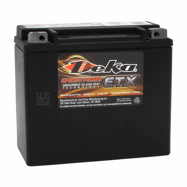Deka ETX20L AGM Powersport Battery – Replaces YTX20L-BS & YTX20HL-BS