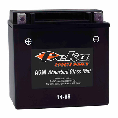 Deka YTX14-BS AGM Powersport Battery – Replaces XTAX14-BS & CTX14-BS