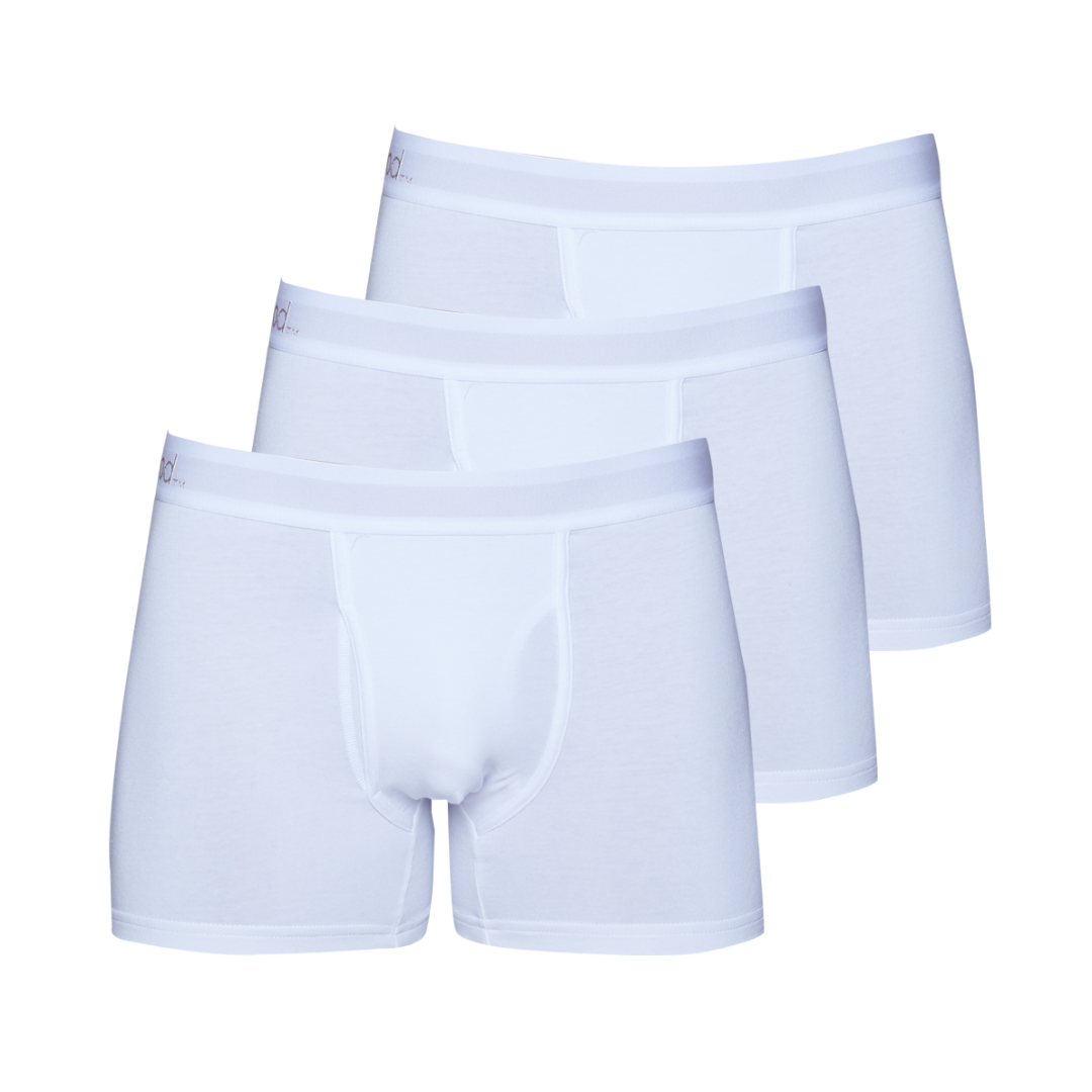 3pack-Boxer Brief w/Fly - White
