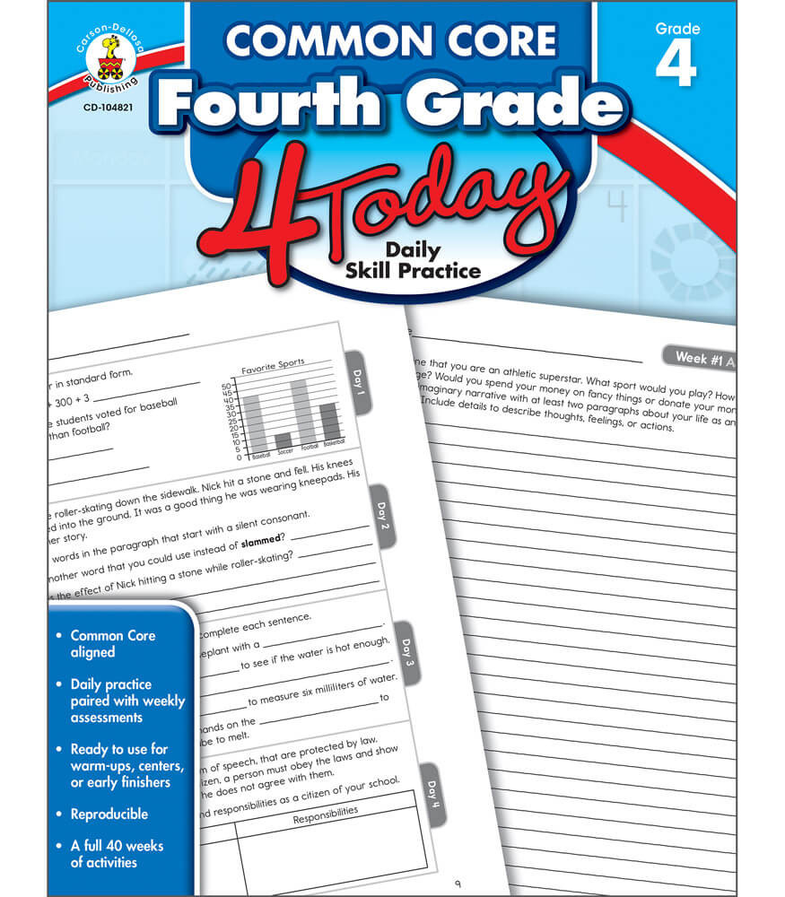 Common Core Fourth Grade 4 Today Workbook Grade 4 eBook