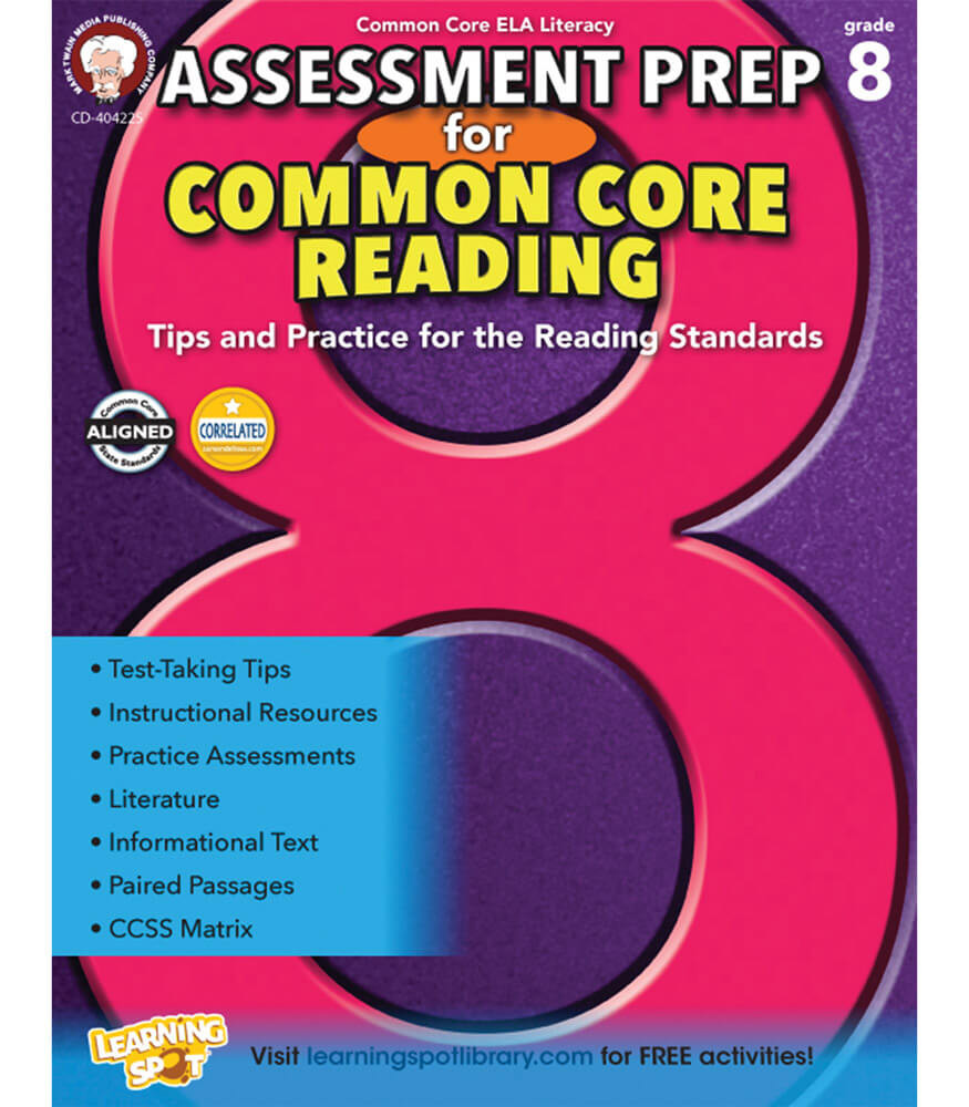 Grade 8 Assessment Prep for Common Core Reading Resource Book Paperback