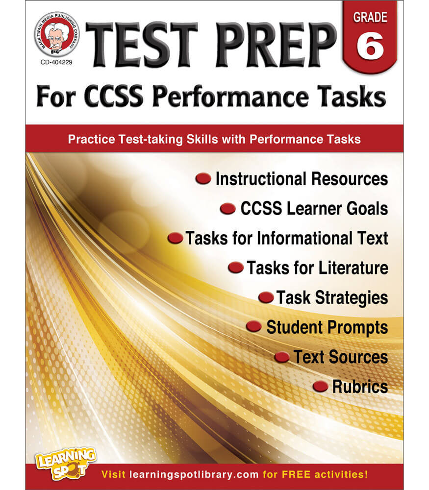 Grade 6 Test Prep for CCSS Performance Tasks Resource Book Paperback