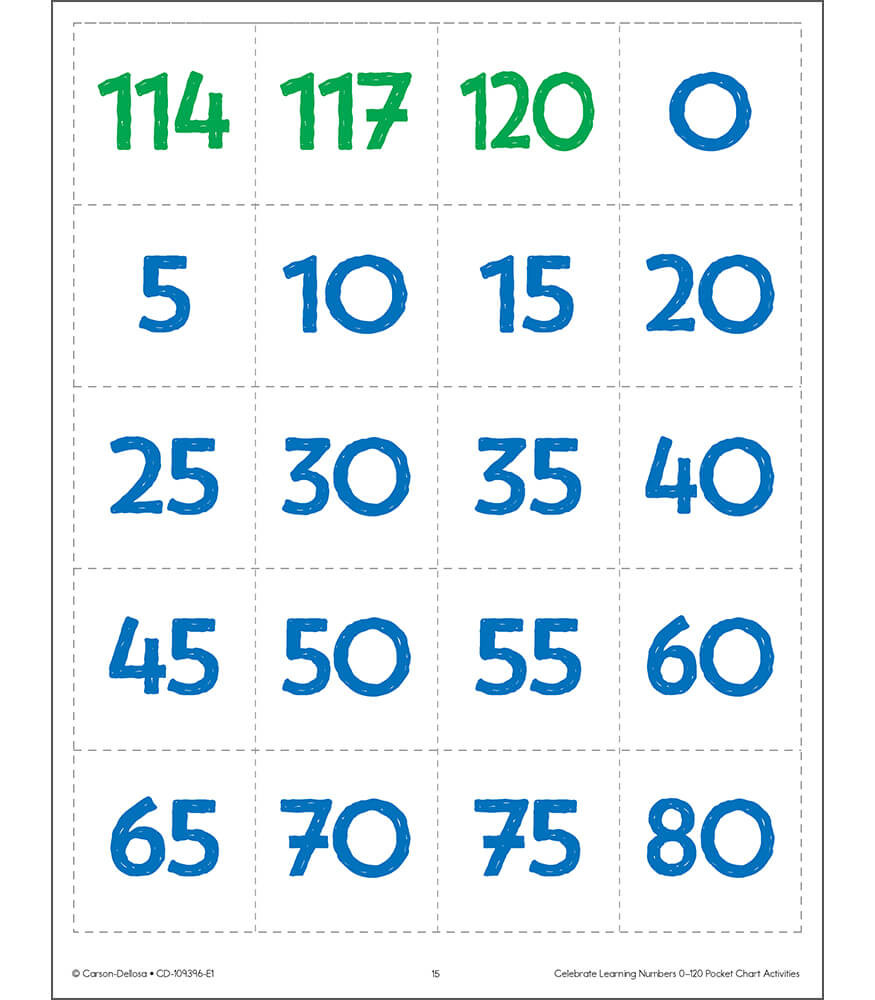 Number Pocket Chart Hundreds Pocket Chart With 120 Number Cards ...