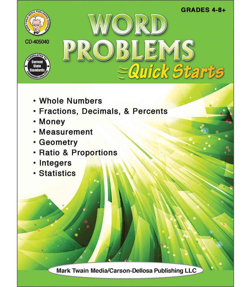 Grade 4-12 Word Problems Quick Starts Workbook Paperback
