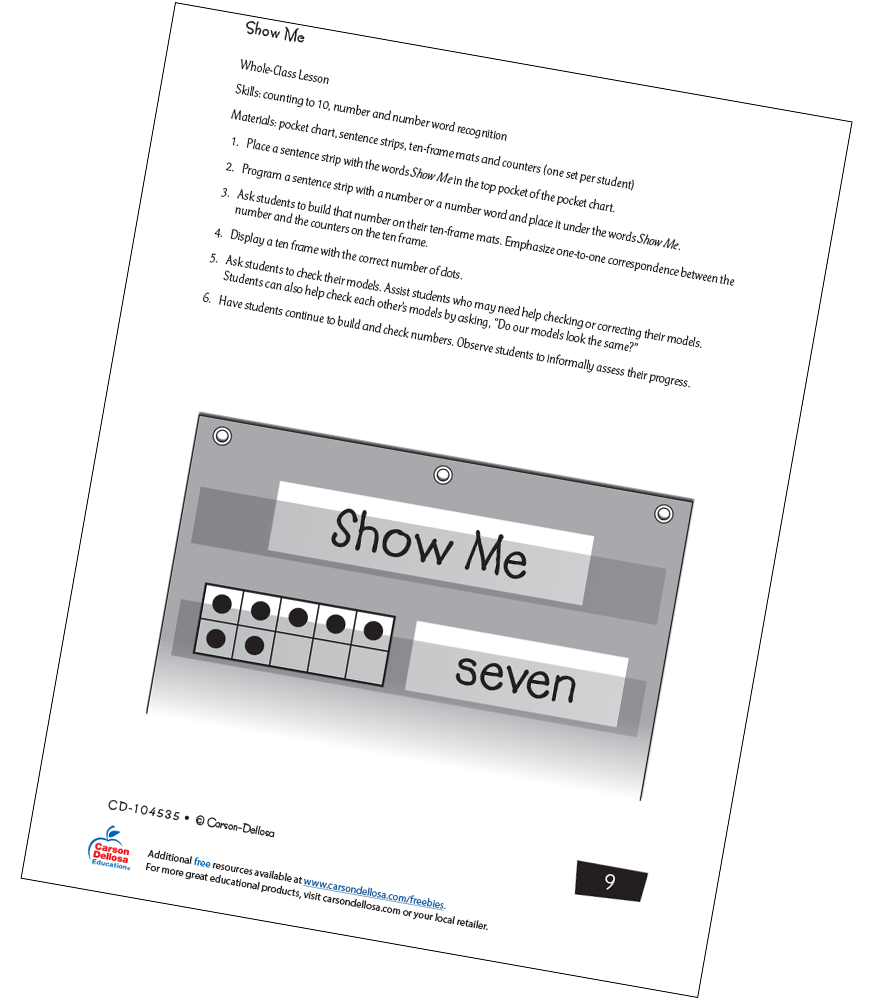 Show Me Free Printable | Carson Dellosa