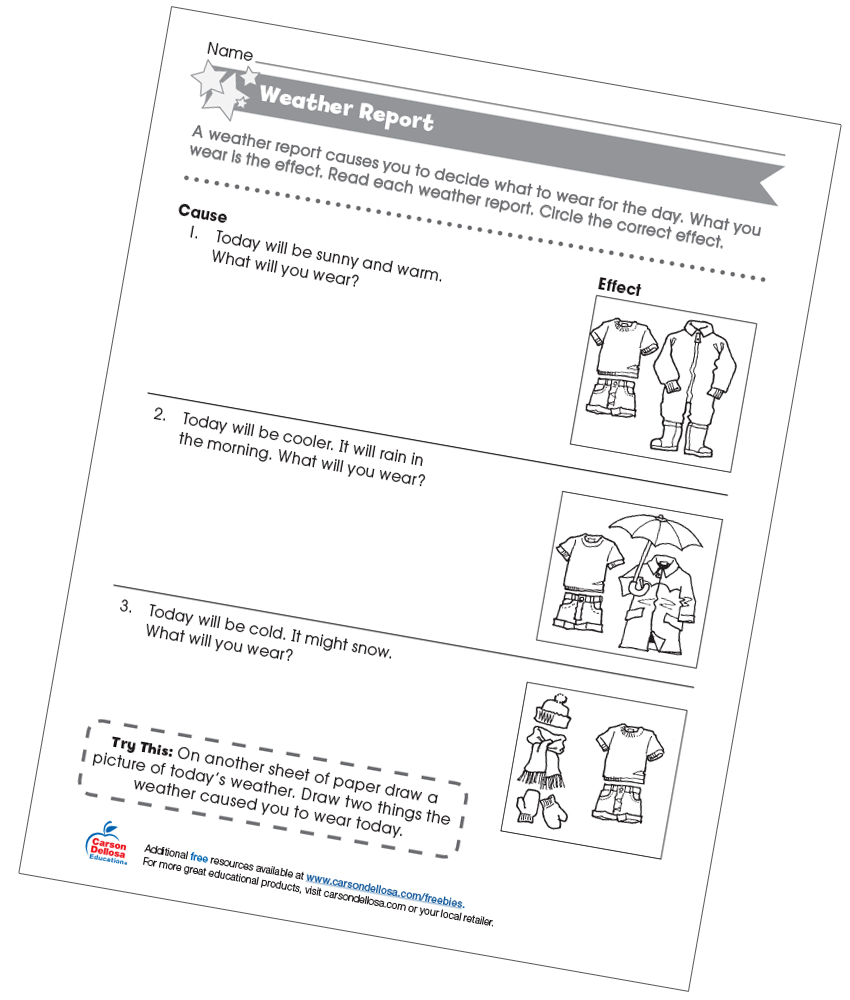 Weather Report Free Printable | Carson Dellosa