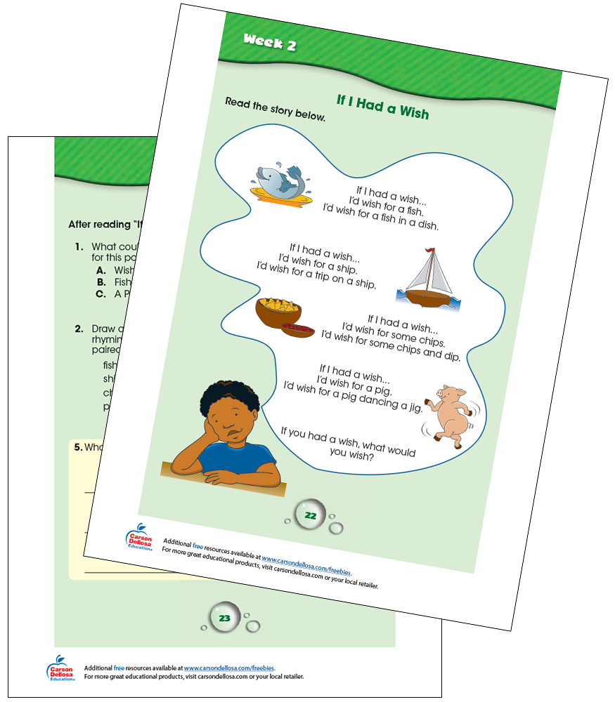 Week 2 Free Printable | Carson Dellosa