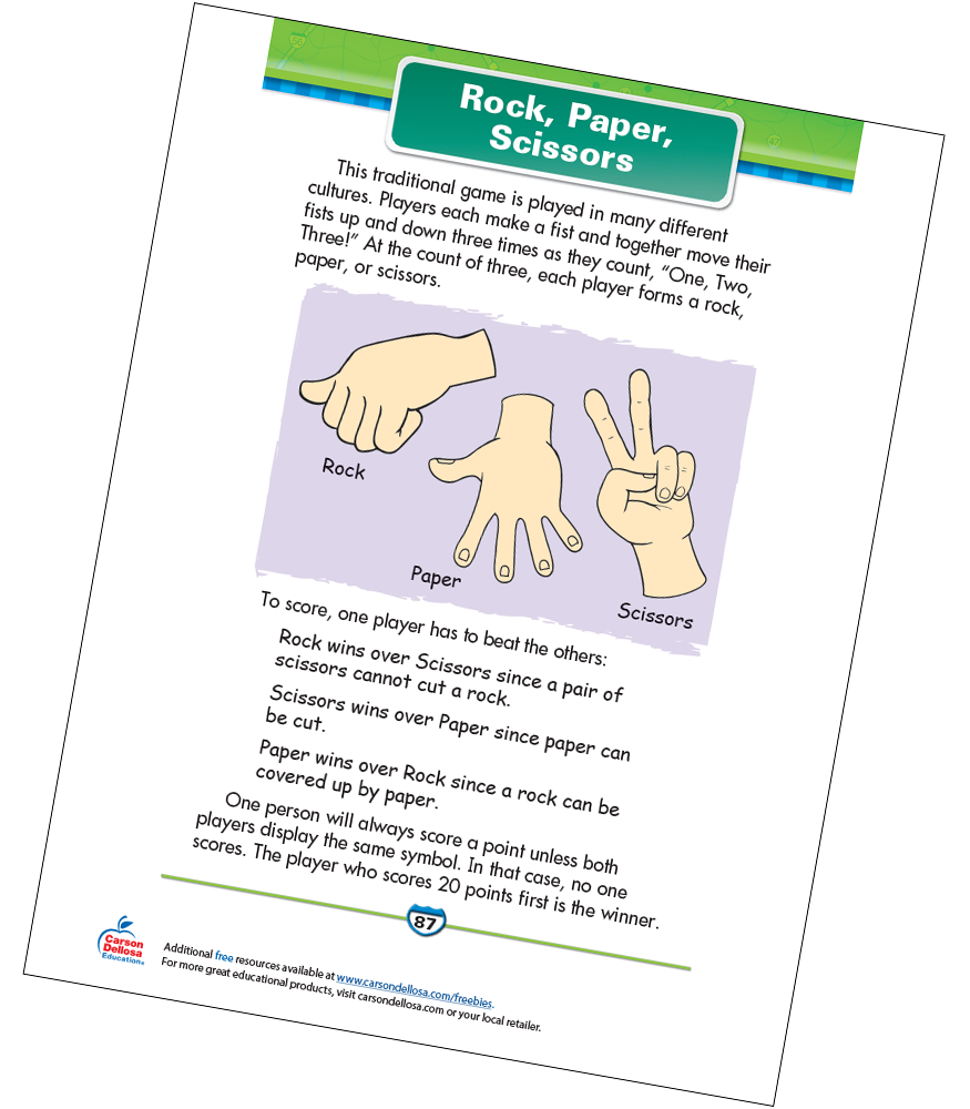 Rock, Paper, Scissors Free Printable | Carson Dellosa