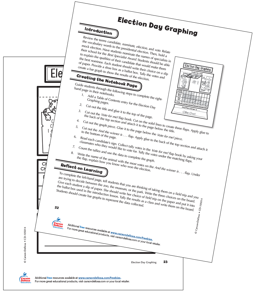Election Day GraphingInteractive Free Printable | Carson Dellosa