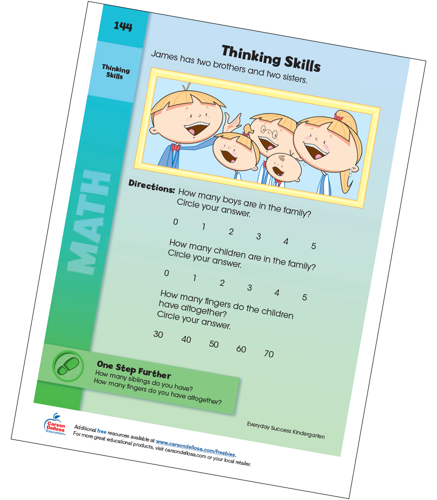 Family Thinking Skills Free Printable | Carson Dellosa