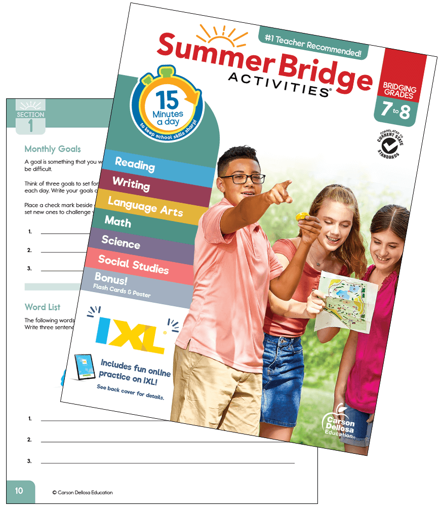 Summer Bridge Activities Grade 7-8 Free Sample | Carson Dellosa