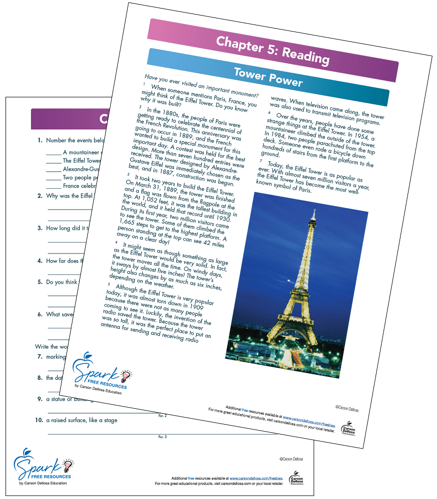 Spectrum Complete Grade 4 Reading Comprehension Free Sample | Carson ...