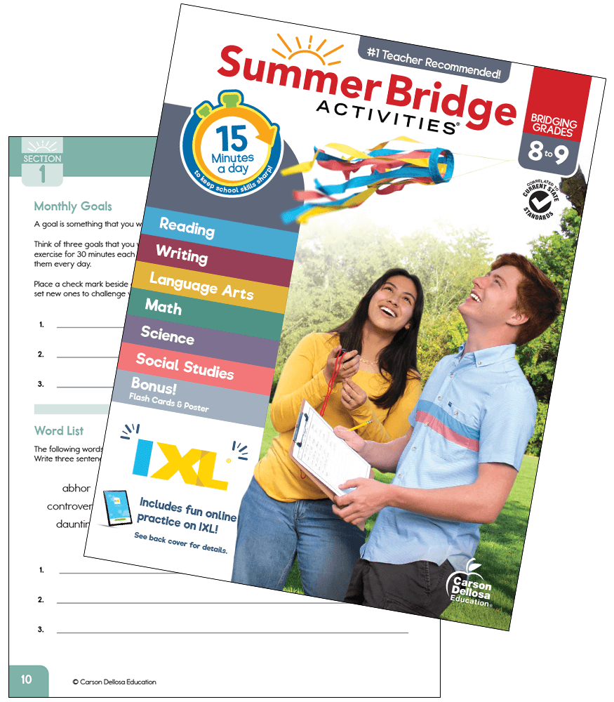 Summer Bridge Activities Grade 8-9 Free Sample | Carson Dellosa