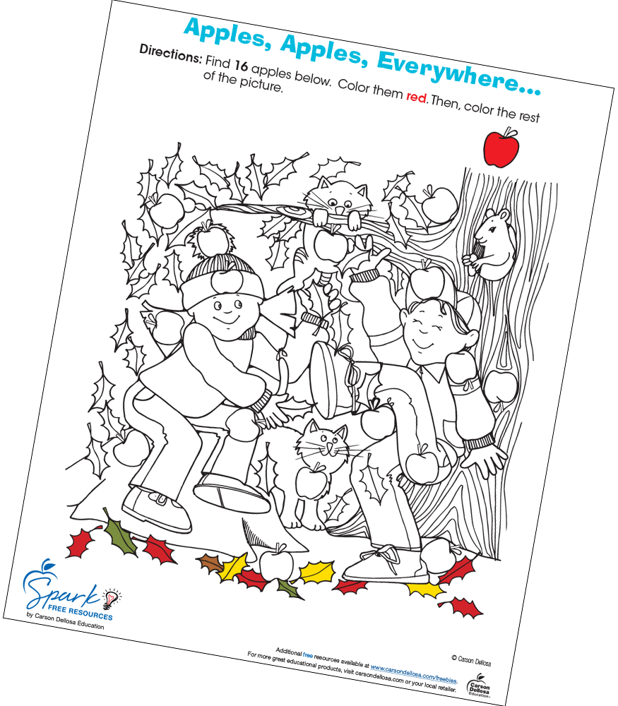 Apples, Apples, Everywhere... Seek and Find Free Activity | Carson Dellosa
