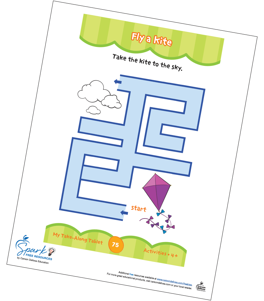Fly a Kite Maze Free Printable | Carson Dellosa