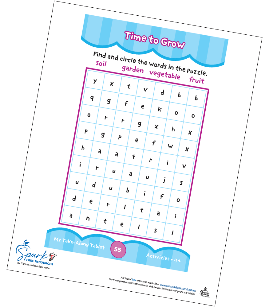 Time to Grow Word Search Free Printable | Carson Dellosa