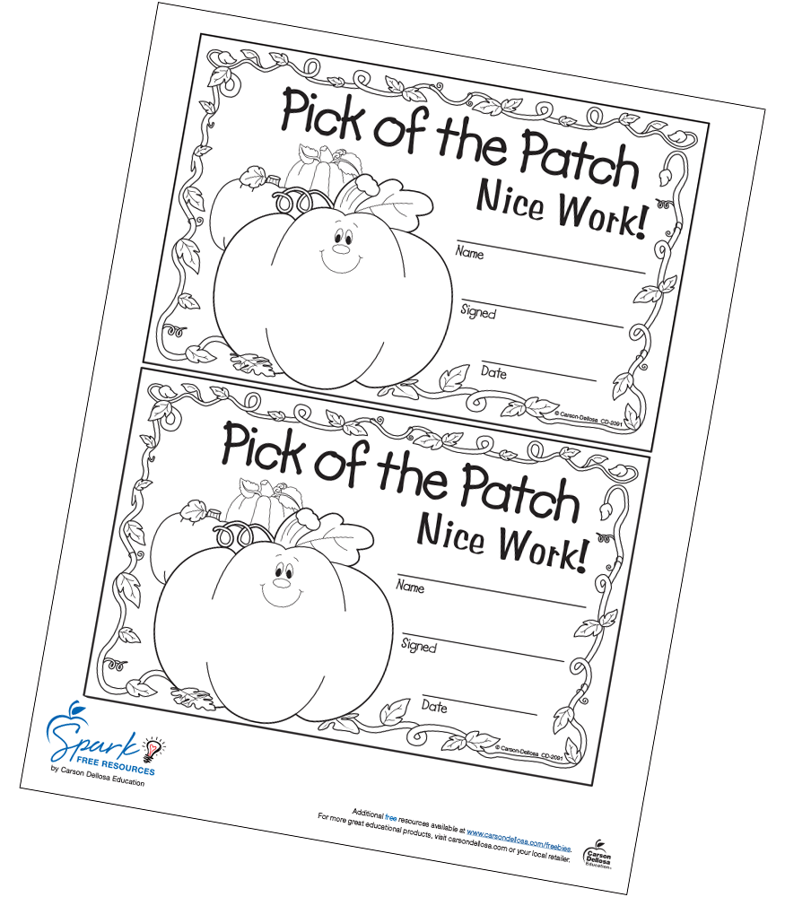 Pick of the Patch Awards Free Incentive | Carson Dellosa