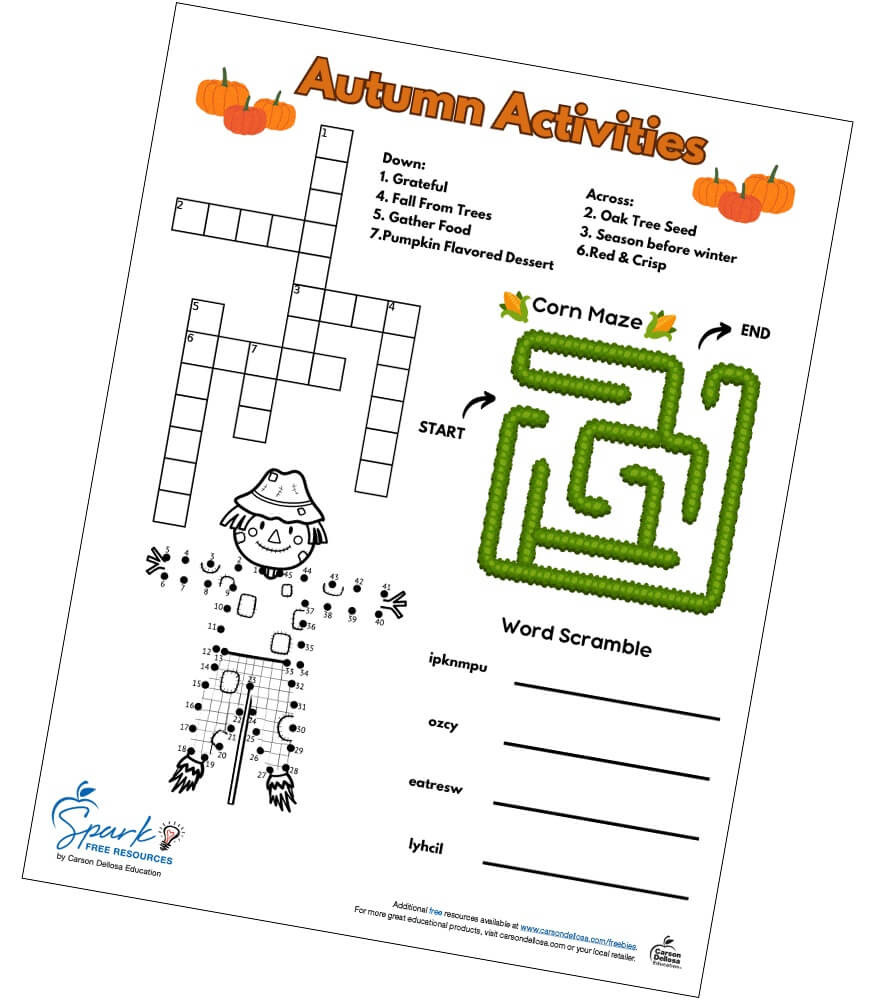 Autumn Activities Free Printable | Carson Dellosa