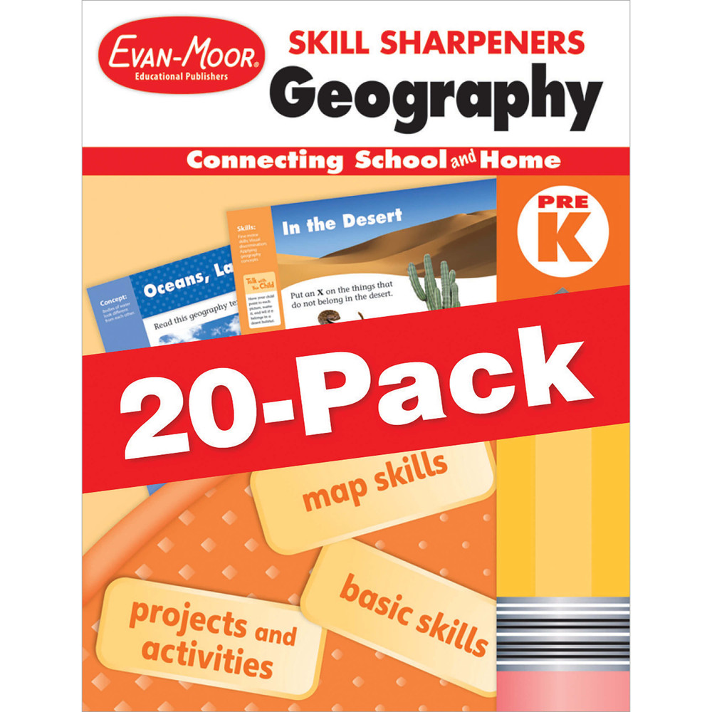 Grade PK-K Skill Sharpeners: Geography, 20-Pack Workbook Bundle