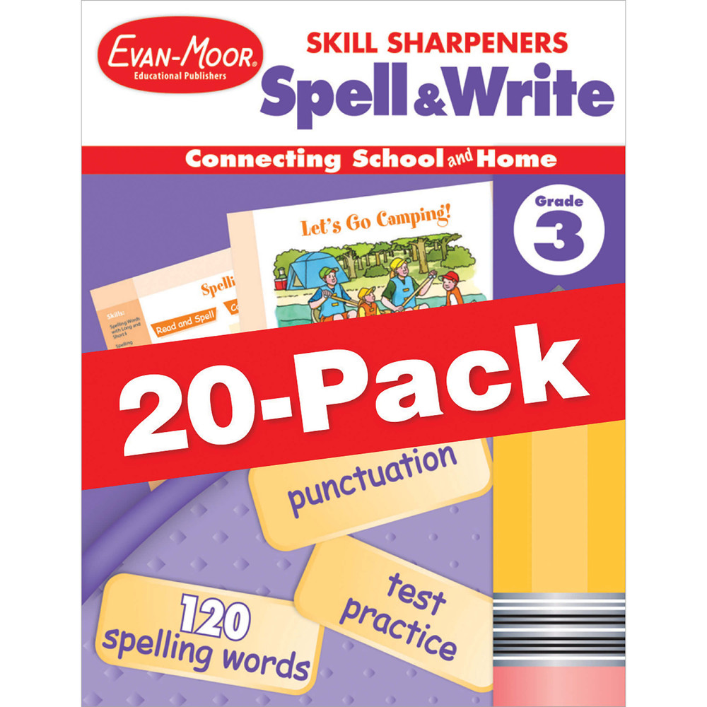 Grade 3 Skill Sharpeners: Spell & Write, 20-Pack Workbook Bundle