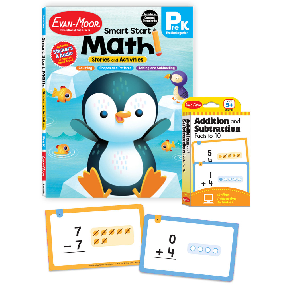 Grade PK-K Math Activity Book and Addition and Subtraction Flash Card ...
