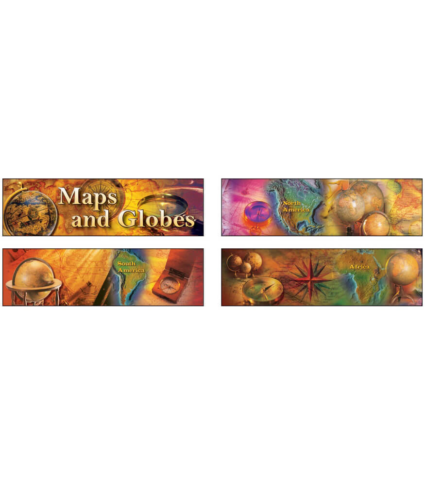 Grade 4-8 Maps and Globes Mini Bulletin Board Set