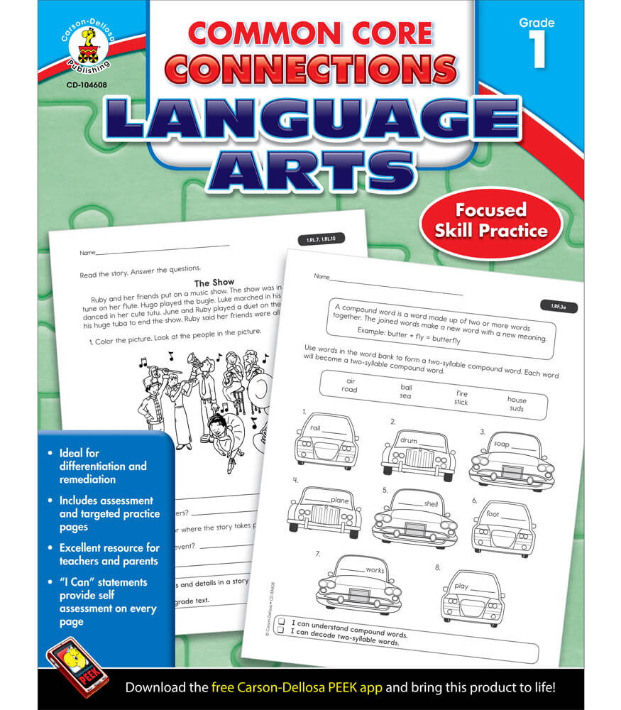 Grade 1 Common Core Connections Language Arts Workbook eBook