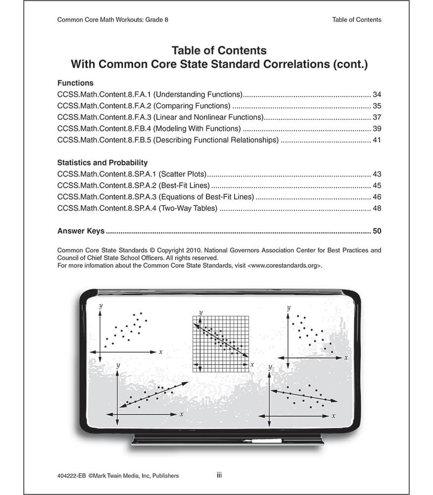 Grade 8 Common Core Math Workouts Resource Book Paperback