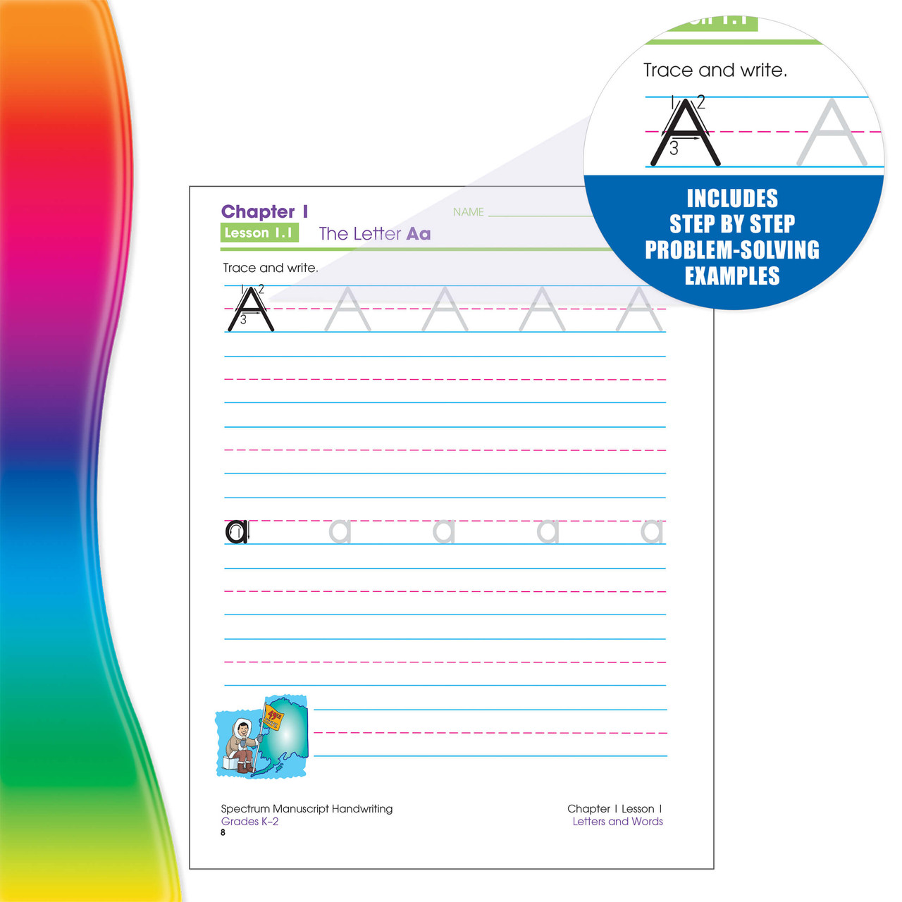 Grade K-2 Spectrum Manuscript Handwriting Workbook eBook (PDF)