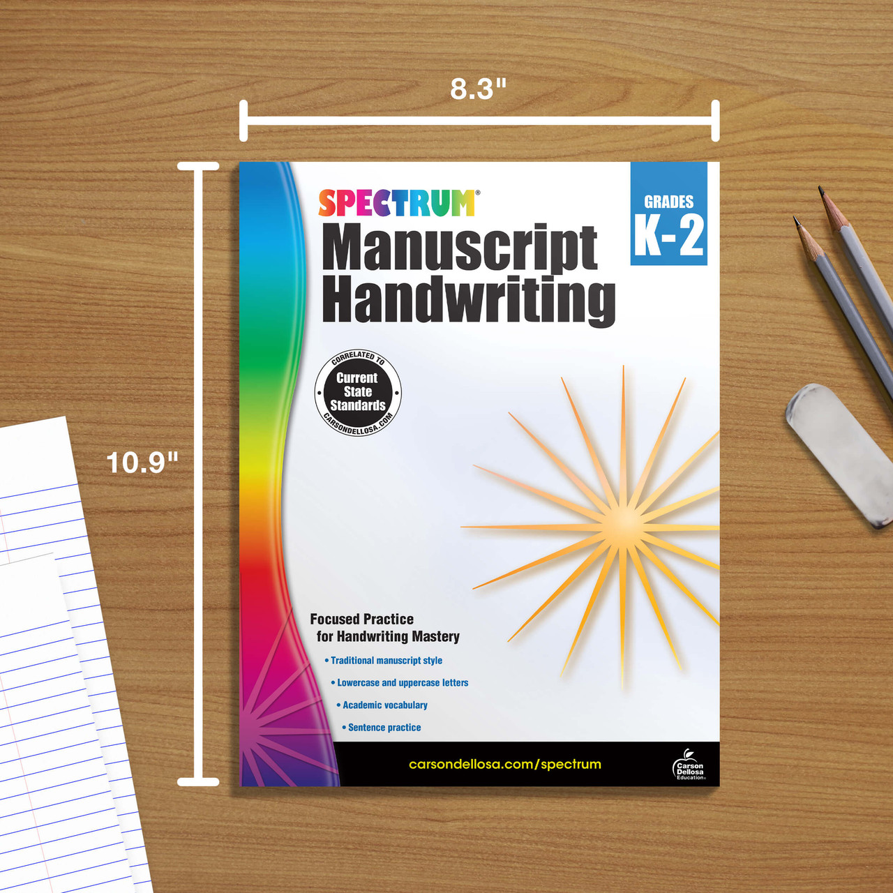Grade K-2 Spectrum Manuscript Handwriting Workbook eBook (PDF)
