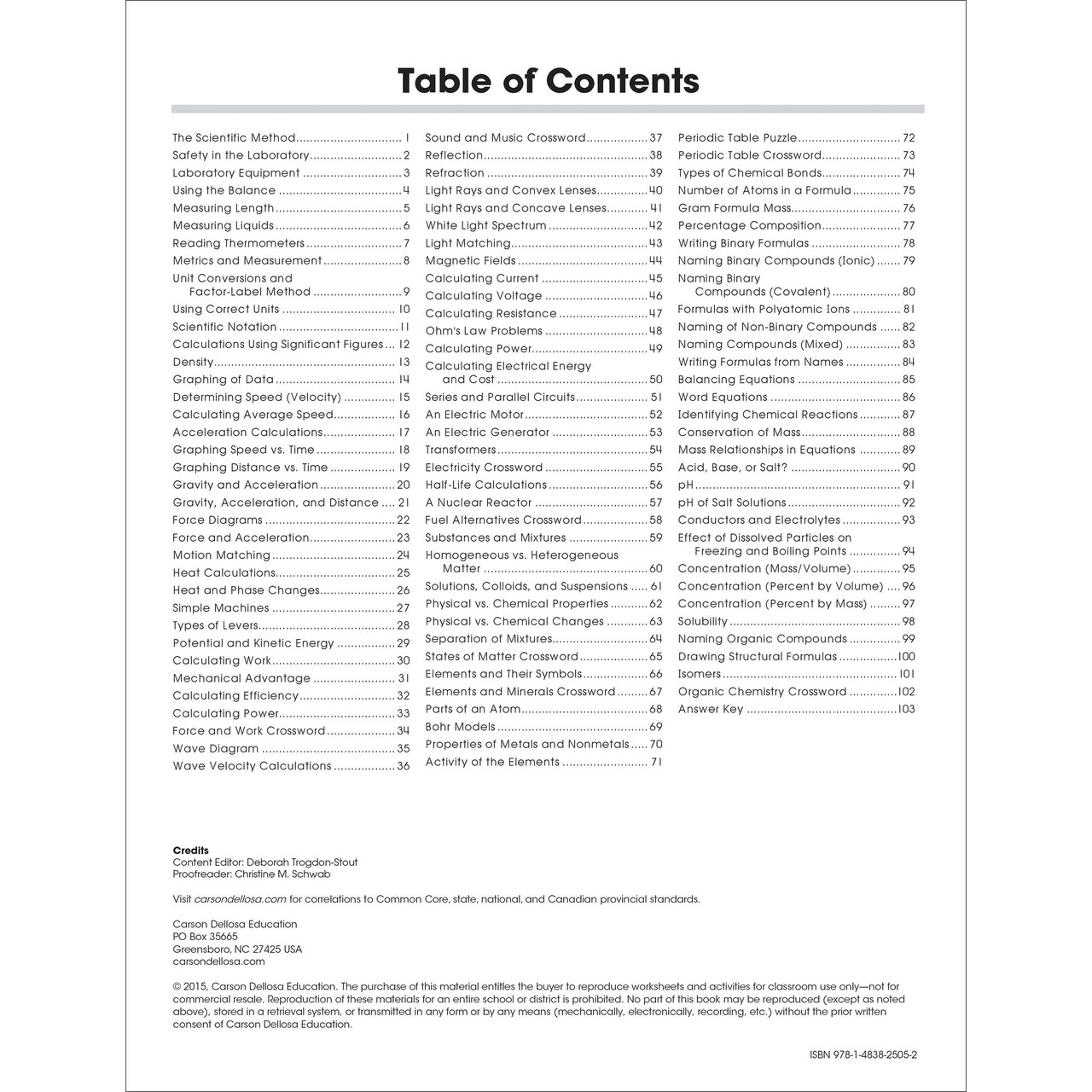 Grade 5-12 Physical Science Workbook Paperback