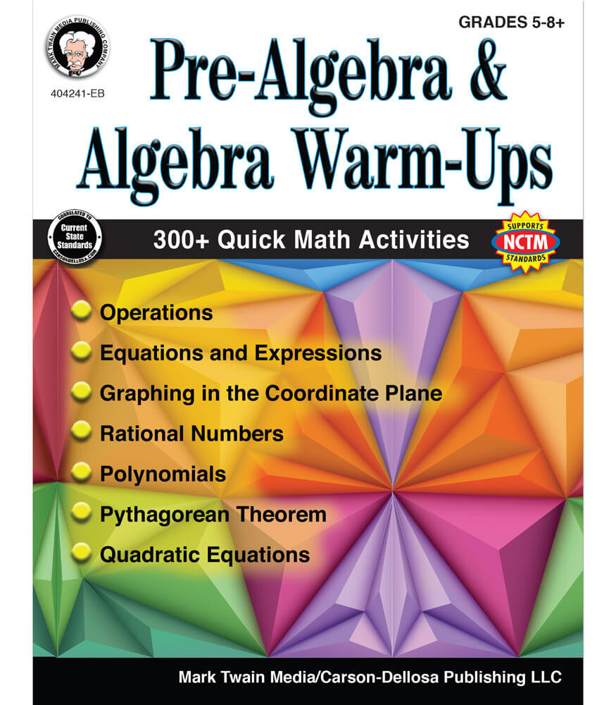 Pre-Algebra and Algebra Warm-Ups Resource Book Grade 5-12 eBook